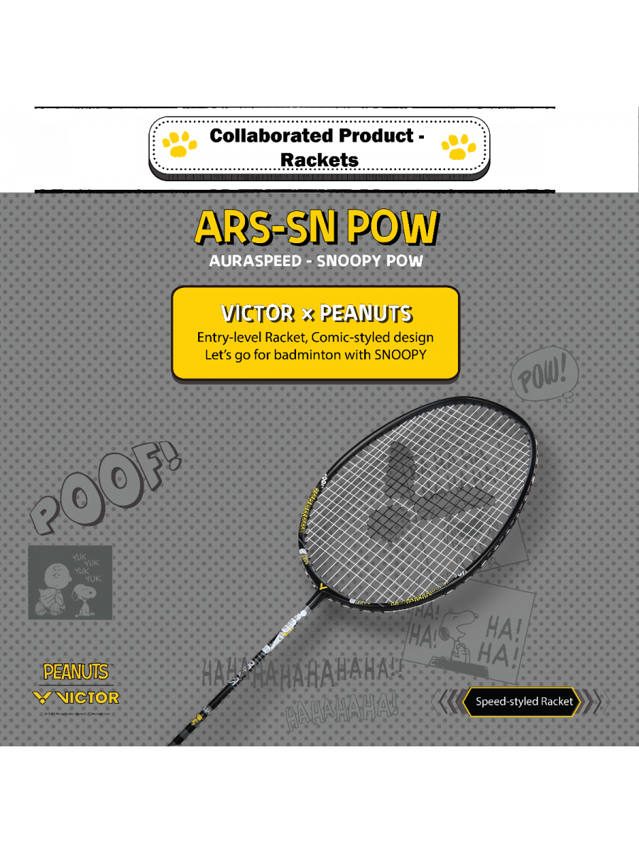 VICTOR X PEANUTS Auraspeed SN POW C (ARS-SN POW C) G5 Strung Badminton ...