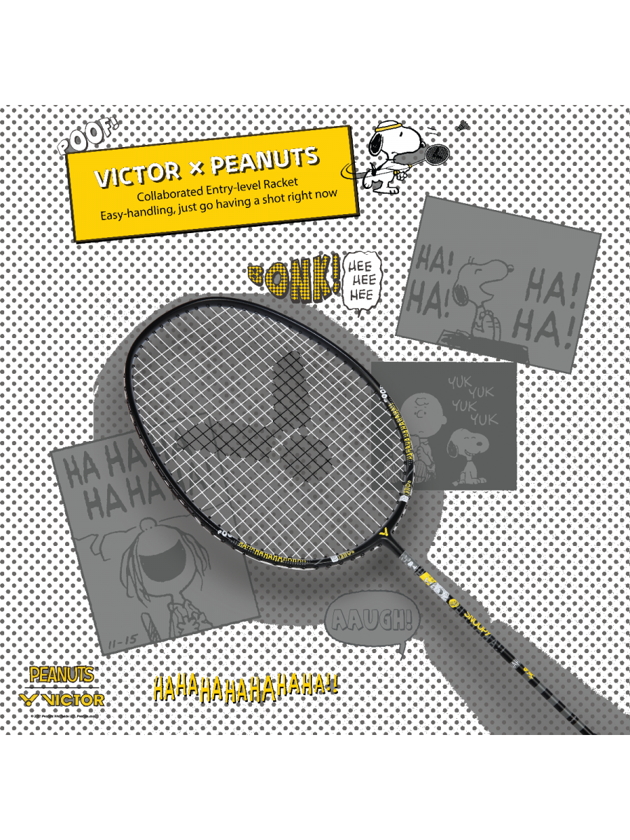VICTOR X PEANUTS Auraspeed SN POW C (ARS-SN POW C) G5 Strung Badminton ...